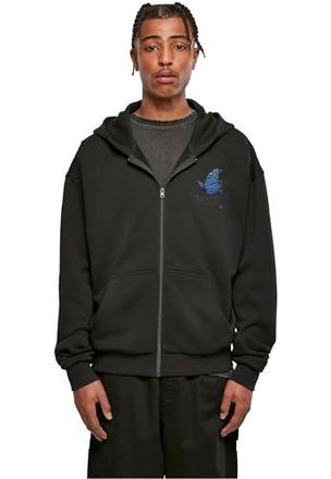 Mister Tee Mt3023-Sweat surdimensionn&eacute; avec Motif Papillon Sweat &agrave; Capuche zipp&eacute;, Noir, M Homme