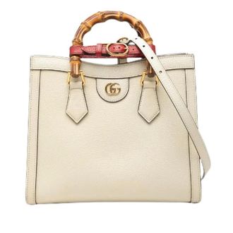Gucci Pre-owned Diana Bamboo Leather 2way Bag - Femme - Pre-owned - Blanc - Taille: ONE Size