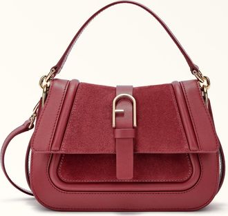 Furla Flow Henkeltasche Mini Toni Rubino Mehrfarbig Claris Lux-kalbsleder Mit Intarsie + Wildleder Damen