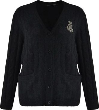 Ralph Lauren 200B27529 001 Cardigan Classique &agrave; col en V - Femme - Pulls - Noir - Taille: 38 FR