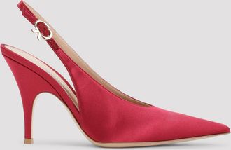 Gianvito Rossi Escarpins Gianvito Rossi Sofia Sling en cr&ecirc;pe satin&eacute;