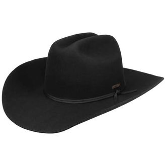 Stetson Chapeau Western Diamondville Homme - de Rodeo en Feutre Laine Cowboy avec Ruban Gros Grain Automne-Hiver Automne Hiver - XS (52-53 cm) Noir
