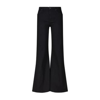 True Religion Femme, Jeans, Noir, Taille: W27 Jean &Eacute;vas&eacute; Wide-Fit avec Ourlet Effiloch&eacute;