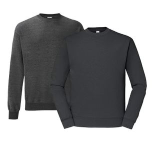 Fruit Of The Loom Herren 62-202-0 Set-IN Sweatshirts 1er/2er - 1x Dark Heather, 1x Graphit & 1x HLKauf Block - Größe: XXL