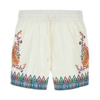 Etro Homme, Maillots de bain, Blanc, Taille: M Floral-Print Swim Shorts