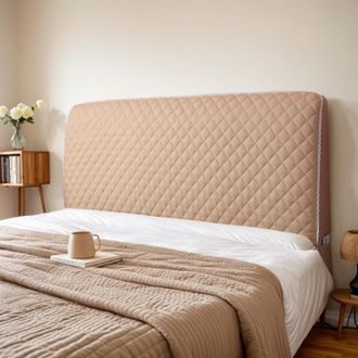 Generic Gepolsterter Samt-Kopfteilschutz, waschbar, weich, dehnbar, modernes Design, Doppelbett, Einzelbett, Kingsize, Dicker Komplettbezug(E,180cm)