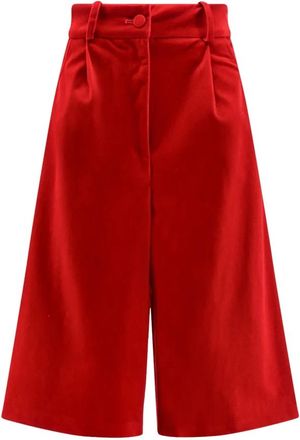 Actualee Samt-Bermuda-Shorts - - Shorts - Damen - Rot - M