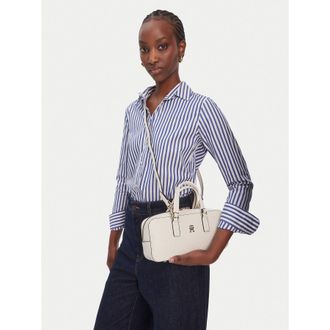 Tommy Hilfiger Handtasche Tommy Hilfiger Th Daily Crossover Mono AW0AW18415 Wei&szlig;