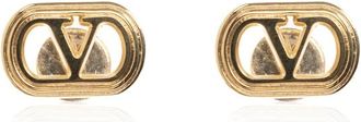 Valentino Garavani Femme, Accessoires, Jaune, Taille: ONE Size Ovalette Metal Earrings