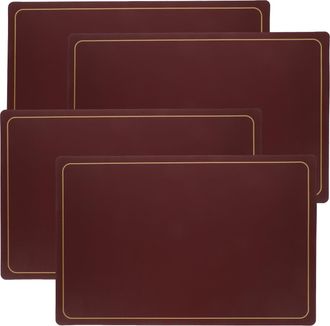BESPORTBLE 4 St&uuml;ck Tischset aus PU Leder rutschfeste Isolierte Untersetzer in Bordeauxrot Wasser und &Ouml;lresistent Hitzeschutz f&uuml;r Esstisch Geeignet f&uuml;r Restaurant