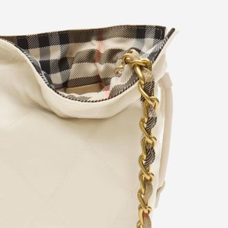 Burberry Womens Shoulder Bag Reversible Nylon White Polyamide