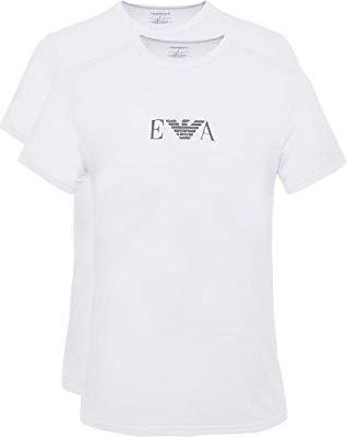 Emporio Armani Homme 2-pack T-shirt Essential Monogram T shirt, Blanc (White/White), XL EU
