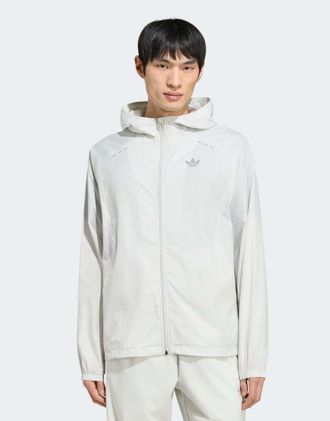 adidas Originals Essentials - Veste de surv&ecirc;tement zipp&eacute;e &agrave; capuche avec logo tr&egrave;fle technique - Gris orbit