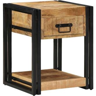 vidaXL Nachttisch 40x40x50 cm Raues Mango-Massivholz - Vidaxl