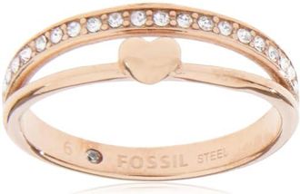 Fossil Bague Pour Femme Vintage Glitz, Longueur : 21.5 X 20 X 6 Bague En Acier Inoxydable Or Rose, JF03460791