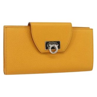 Ferragamo Portefeuille en cuir Pre-owned - Femme - Pre-owned - Jaune - Taille: ONE Size