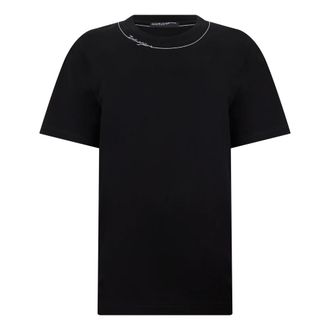 Dolce & Gabbana T-Shirt aus Baumwoll-Jersey mit Logo-Applikation - - Tops - Herren - Schwarzk - 3XL