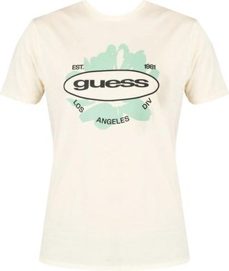 Guess LA Logo T-Shirt - - Tops - Herren - Gelb - S