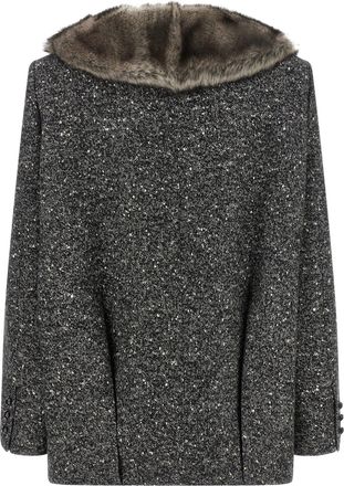 Valentino Garavani Mossi Caban Coat - Gray