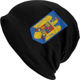 Generic Homme Femme Bonnet &Agrave; Revers Armoiries De La Roumanie Bonnet dhiver Mode Hiver Chapeaux Chaud Bonnets Tricot&eacute; pour Patinage Ski Cyclisme