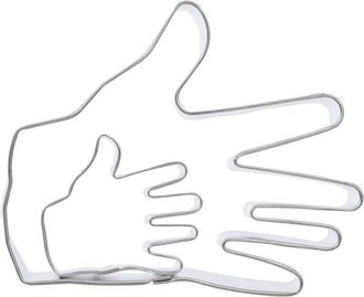 PME SC619 Pl&auml;tzchen- und Kuchenausstecher mit Handmotiv, Kleines und Gro&szlig;es Format, Sortiment, Edelstahl, Silber, 10 x 2 x 9 cm, 2-teilig