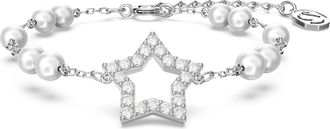 Swarovski Stella Armband, Wei&szlig;er und Rhodiniertes Damenarmband mit Strahlenden Swarovski Kristallen