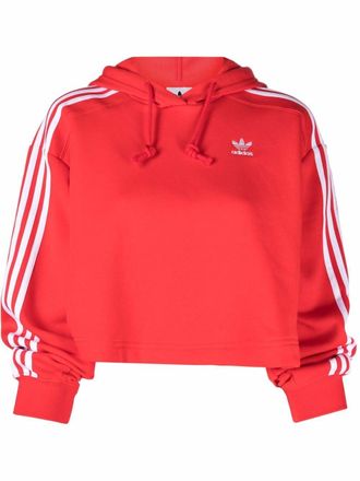 adidas hoodie crop à détail Trefoil - Rouge