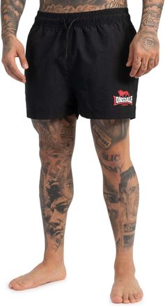 Lonsdale Herren Beachshorts Normale Passform KILSTAY Black/Red/White 3XL 117440