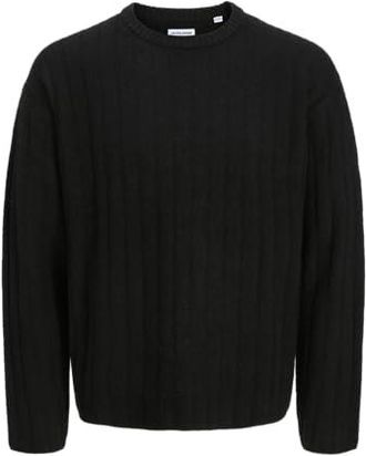 Jack & Jones Jjebradley Carter Knit Crew Neck Sn, Noir, S