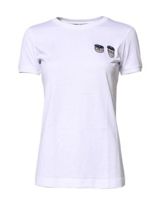 Dolce & Gabbana Womens White dgfamily Cotton Crew Neck T-Shirt