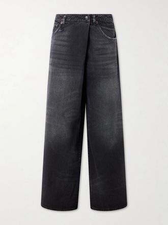 R13 Nico Boyfriend-jeans Mit Wickeleffekt - Schwarz