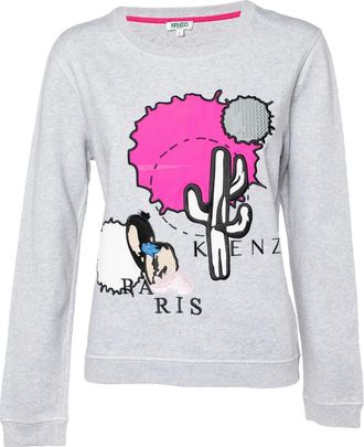 Kenzo sweat &agrave; broderies - Gris