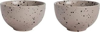 Sagaform Ditte Schalen-Set 2-teilig aus Steingut in der Farbe Grau-Schwarz, Ma&szlig;e: 12cm x 12cm x 7cm, 5018334