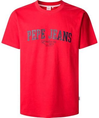 Pepe Jeans London Derril Tee T-Shirt, Rouge (Rugby Rouge), S Homme