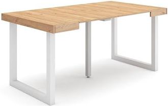 Skraut Home | Ausziehbarertisch | Multifunktionaler ausziehbarer | 160 | F&uuml;r 8 G&auml;ste | Massivholz Beine | Moderner Stil | Eiche