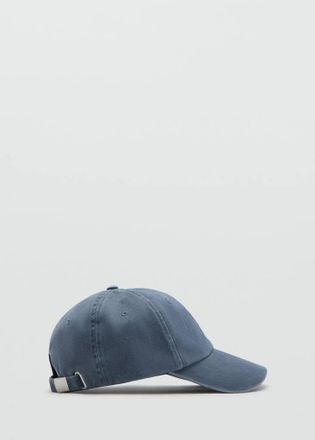 Mango Casquette unie en coton bleu - Femme - Taille unique - MANGO