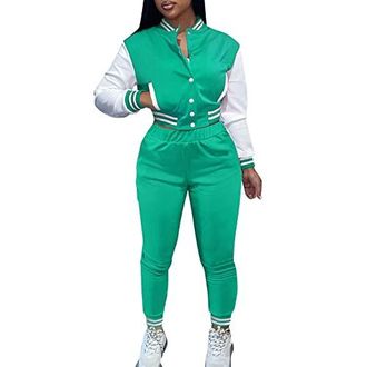 Generic V&ecirc;tements de sport 2 pi&egrave;ces pour femme - Tenue deux pi&egrave;ces &agrave; manches longues et col rond - Haut et pantalon long - Ensemble de d&eacute;tente 2 pi&egrave;ces en vel