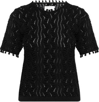 Jil Sander Femme, Pulls, Noir, Taille: 36 FR T-shirt &agrave; motif de dentelle