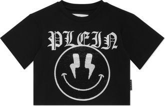 Philipp Plein Cropped T-Shirt Round Neck Ss Smile