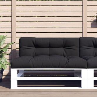 vidaXL Coussins de palette lot de 2 noir tissu vidaXL