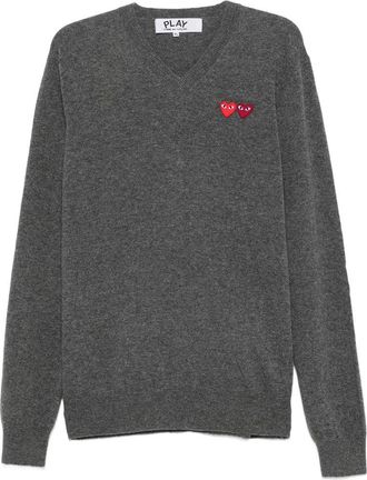 Comme Des Gar&ccedil;ons u Sweater Double Burgendy Emblem Knit