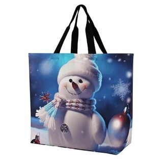 Generic Joyeux No&euml;l, Bonhomme De Neige Sac &Agrave; Bandouli&egrave;re Pliable Tote Bag D&eacute;contract&eacute; Sac Fourre Tout Pour Universit&eacute; Plage Travail