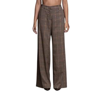 Kaos Check Lurex Palazzo-Hose - - Trousers - Damen - Braun - S