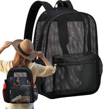 Generic Sac à dos en maille de gym pour sports de fitness : sports de fitness, sacs à dos en maille, sac à dos transparent