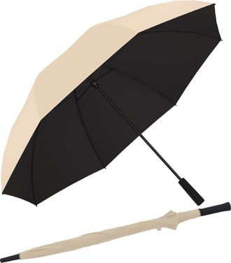 Doppler zero XXL Ultra Sun Golf Regenschirm mit UV-Schutz - macadamia beige-black