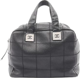 Chanel Sac &agrave; main Pre-owned Chocolate Bar en cuir de veau - Femme - Pre-owned - Noir - Taille: ONE Size