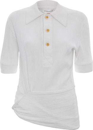 Victoria Beckham polo &agrave; d&eacute;tail torsad&eacute; - Blanc