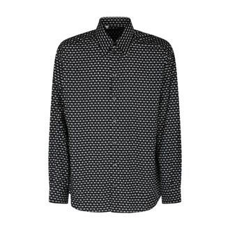 Dolce & Gabbana Homme, Chemises, Noir, Taille: XL Chemise G&eacute;om&eacute;trique Noir et Blanc