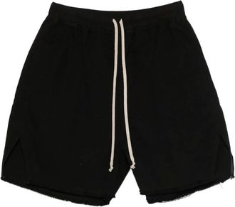 Rick Owens Homme, Shorts, Noir, Taille: M Zip Detail Raw-Cut Shorts