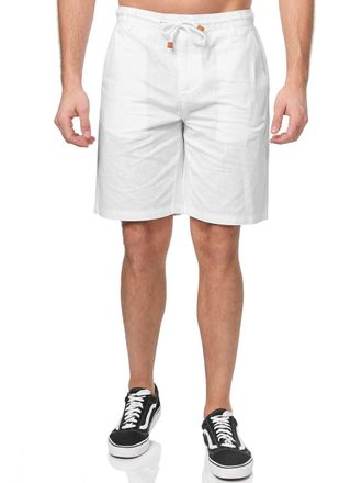 Tazzio Shorts Herren in Leinen-Optik Leinenshorts Chinoshorts Kurze Chino Stoffhose Hose A205 (Weiß, XXL)